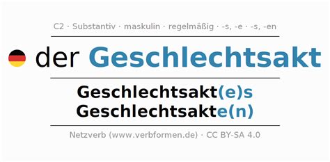 Deklination Geschlechtsakt Alle Fälle Des Substantivs Plural Und