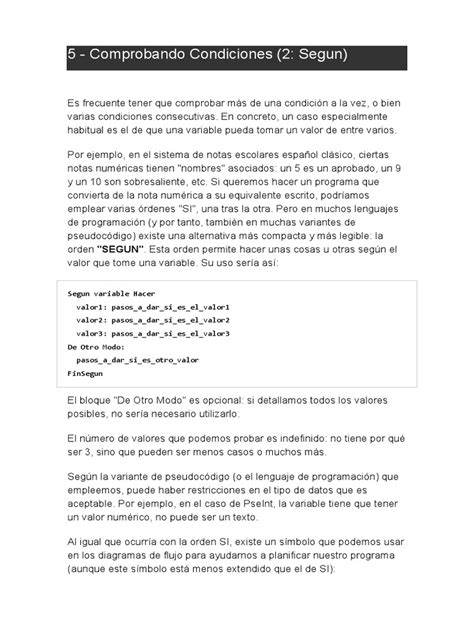 Pseint Segun Pdf Lenguaje De Programación Programación De Computadoras