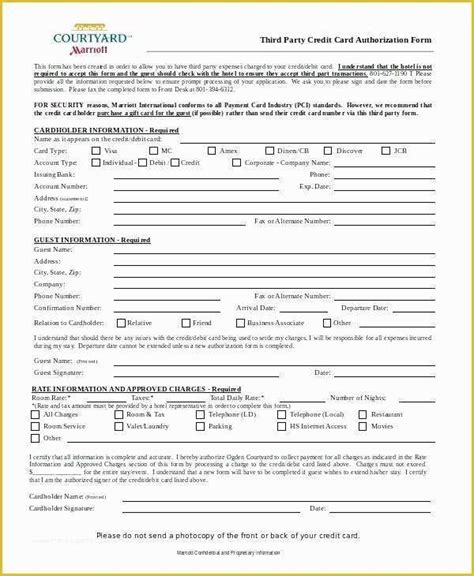 Free Return Authorization Form Template Of Generic Credit Card