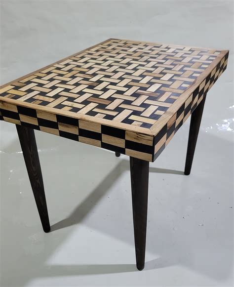 The Small Moroccan Table Made Of Walnut Wood And White Resin Etsy