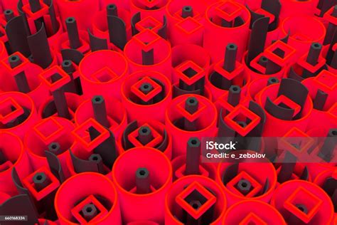 컬러 튜브 반복된 사각형 요소 검은색 육각형 및 표면 패턴 0명에 대한 스톡 벡터 아트 및 기타 이미지 0명 3차원 형태