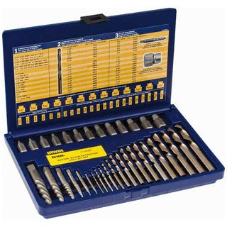 Irwin Hanson Spiral Flute Screw Extractor And Drill 35 Pc Set Includes