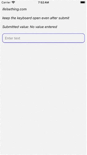 Keep React Native Keyboard Open Even After Submit