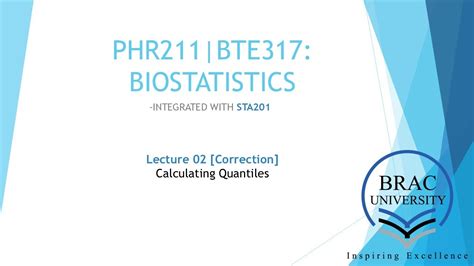 Lecture 2 Correction Calculating Quantiles Youtube