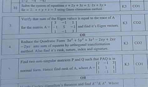 Solve The System Of Equations Using Gauss Elimination Method Begi