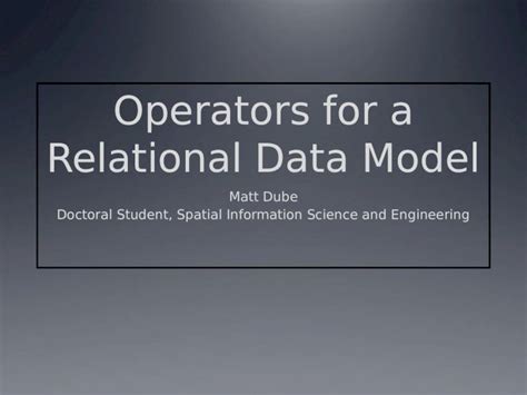 Pptx Operators For A Relational Data Model Dokumentips