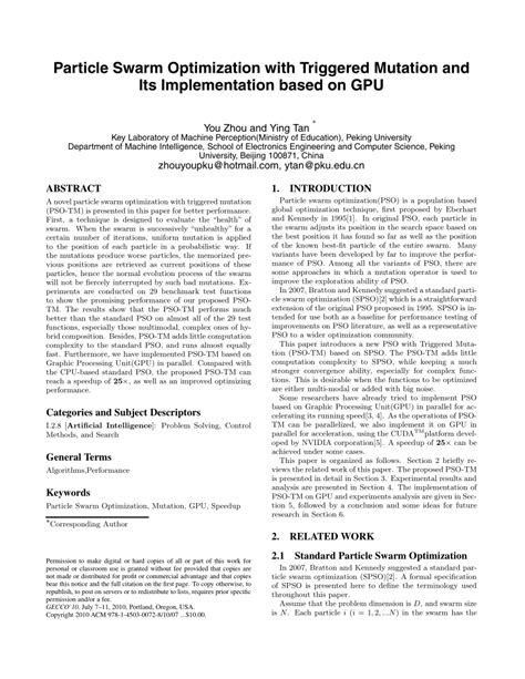 pdf particle swarm optimization with triggered mutation and its