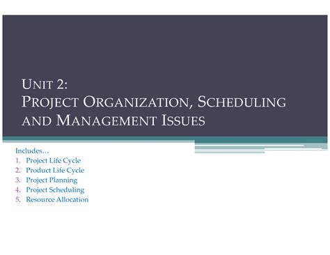 unit 2 software project scheduling ii u 2 u nit 2 p roject o