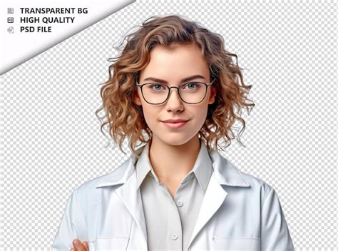 Premium Psd European Woman Biomedical Engineer On White Background Wh