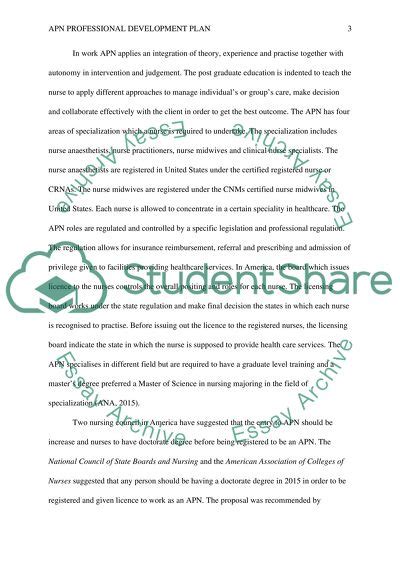 Apn Professional Development Plan Coursework Example Topics And Well