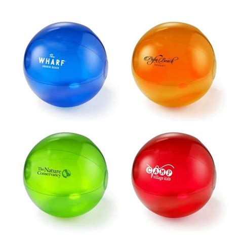 Custom 12 Inch Translucent Beachballs Bulk Promotional