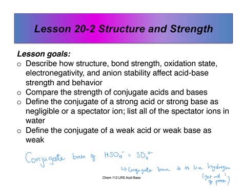 Chem 202 Acid Base Structure Lesson 20 2 Structure And Strength