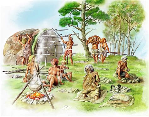 Neanderthal Settlement By Science Photo Library