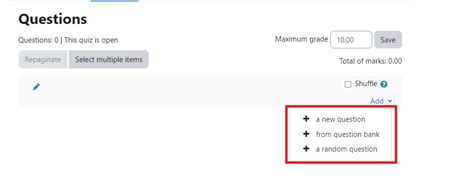 Adding Questions To A Moodle Quiz Moodle Resource Center