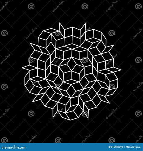 Pattern Parquet And Penrose Mosaics Black Vector Stock Vector