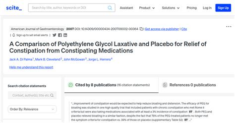 A Comparison Of Polyethylene Glycol Laxative And Placebo For Relief Of