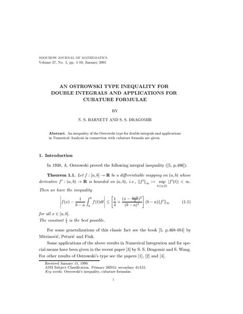 Pdf An Ostrowski Type Inequality For Double Integrals And