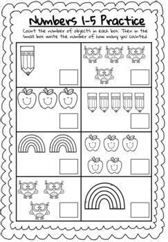 Numbers 1 5 Math Practice Worksheet By Mpinkflower Tpt
