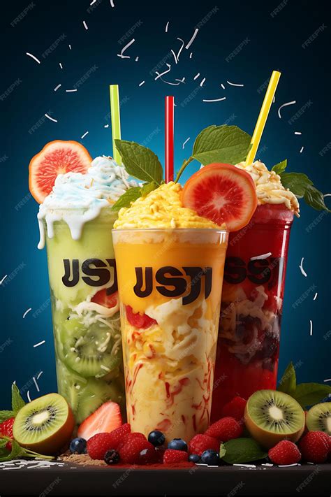 Premium Photo Design Of Lassi Drink Poster With Yogurt And Fresh Fruits Tropical And India