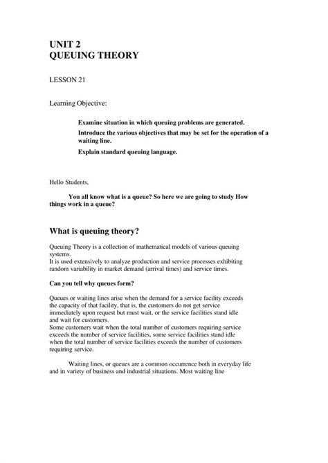 pdf lesson queuing theory dokumen tips