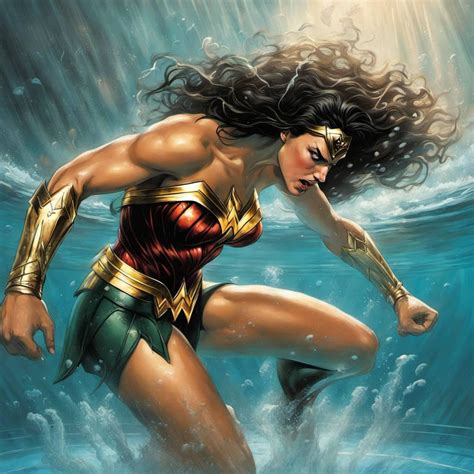 Wonder Woman Underwater Battle By Lepantzeus On Deviantart
