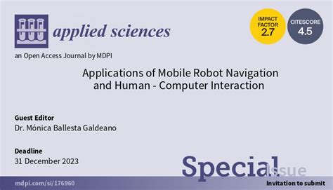 Applied Sciences Mdpi On Linkedin Specialissue Mobilerobotnavigation Computervision