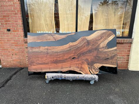 Live Edge Walnut Epoxy Dining Table Top 79 X 39 R Home Furniture