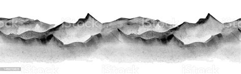 다양 한 추상 모양 산 선이 있는 완벽 한 패턴입니다 손으로 그린 스타일의 잉크와 마커로 그려진 배경 스칸디나비아 스타일의 자연스러운 질감을 가진 삽화 모험에 대한 스톡