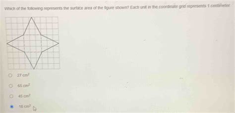 Solved Which Of The Following Represents The Surface Area Of The