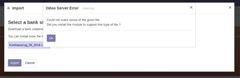 [12] impossible to import bank statement · issue 27995 · odoo odoo · github