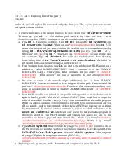 Lab Docx CIT Lab Exploring Linux Files Part I Due Date In This Lab You Will Explore