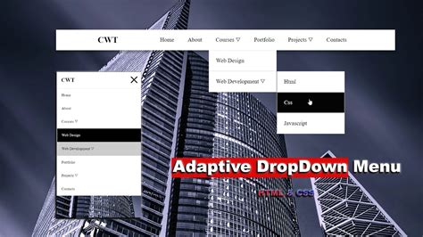 how to make responsive drop down menu using only html and css youtube