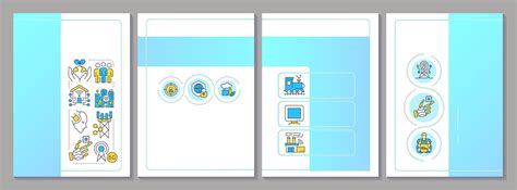 Industry 50 Blue Gradient Brochure Template Leaflet Design With Linear Icons Editable 4