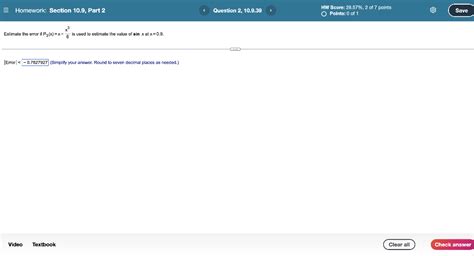 Solved E Homework Section 10 9 Part 2 Question 2 10 9 39