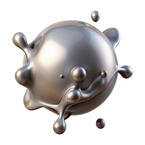 stunning minimalist Liquid Mercury Splash Side View Transparent Background genuine 60559746 PNG