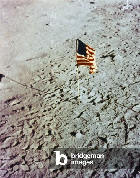 Apollo Flag Moon On The Exact