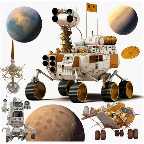 Premium Photo | Arafed image of a space rover with a satellite and a ...