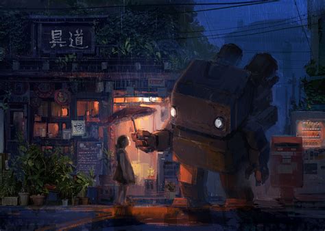 Women Digital Art Fan Art Robot Fantasy Art Futuristic Night