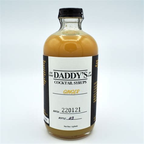 Ginger Syrup 8 Oz Daddys Cocktail Syrups