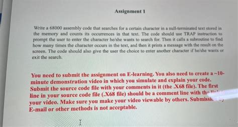 Solved Write A 68000 Assembly Code That Searches For A