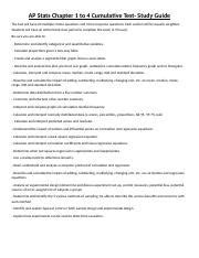 AP Stats Chapter To Cumulative Test Topics To Study Docx AP Stats Chapter To