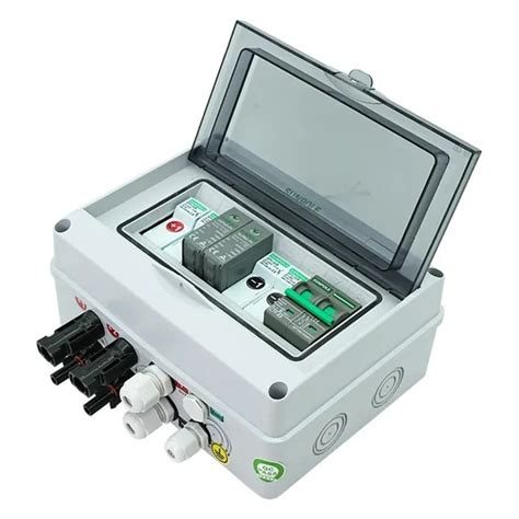 Solar Pv Combiner Box With Lightning Protection 2 In 1 Out 550v Dc