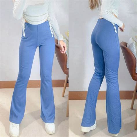 Jual Celana Cutbray Flare Pants Bahan Scuba Premium Stretch Melar Elastis Pinggang Highwaist