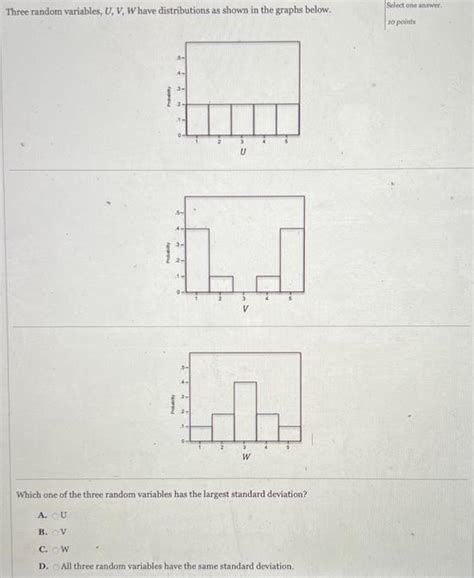solved three random variables u v w have distributions as