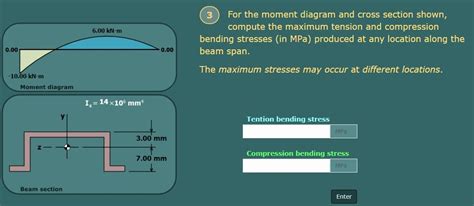 solved 3 for the moment diagram and cross section shown