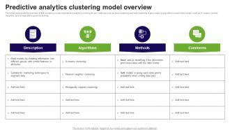 Predictive Analytics Clustering Model Overview Prediction Model PPT PowerPoint