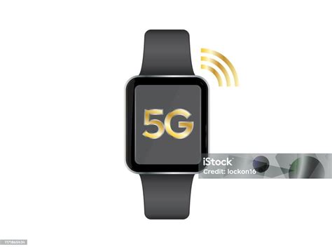 흰색 배경에 5g 스마트 워치 와 와이파이 기호 벡터 일러스트레이션 남자에 대한 스톡 벡터 아트 및 기타 이미지 남자 디자인 말하기 Istock