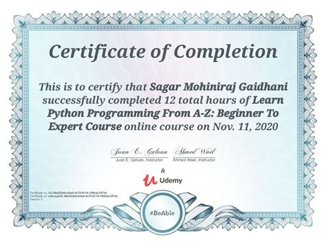 Udemycourses Pythonlearning Sagar Gaidhani