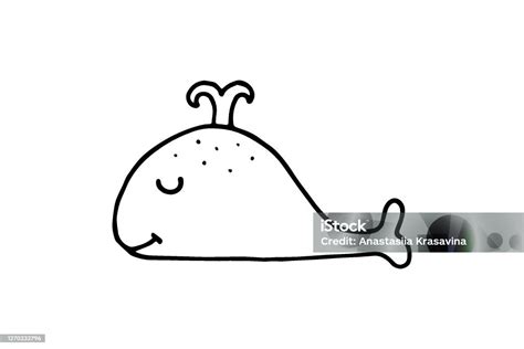 핸드 드로잉 예쁜 고래 색칠 공부 책 디자인 패션 패브릭 섬유 그래픽 인쇄를위한 벡터 일러스트 디자인 흰색에 격리 된 검은 스트로크 0명에 대한 스톡 벡터 아트 및 기타