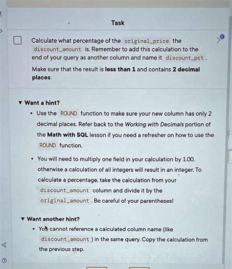 Solved Calculate What Percentage Of The Original Price The Discount Amount Is Remember To Add